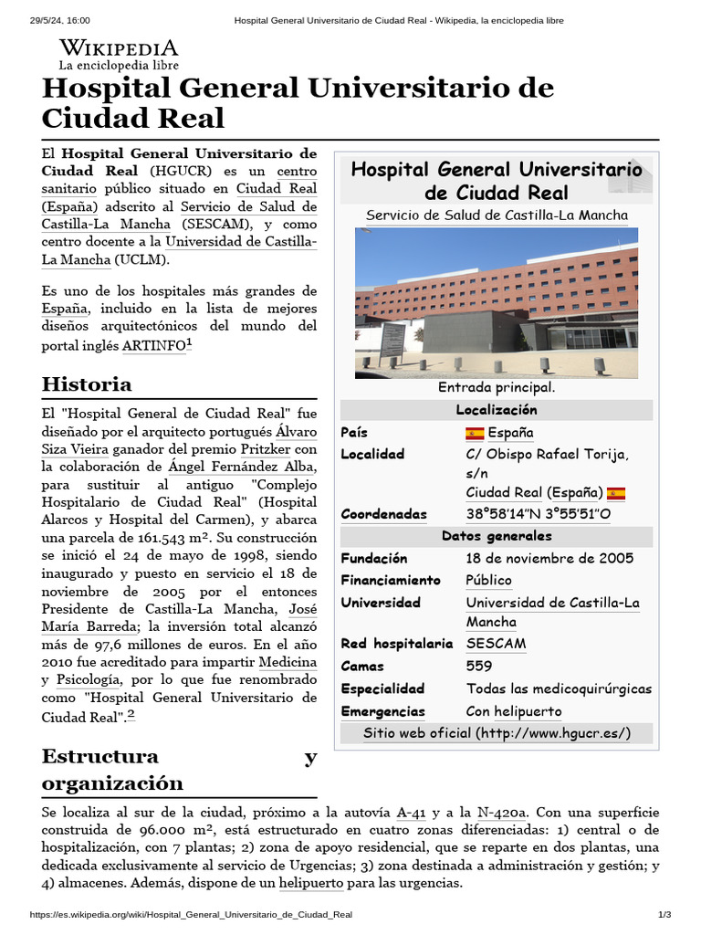 Hospital General Universitario de Ciudad Real - Wikipedia, La ...
