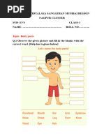 EVS Worksheet Class 1 | PDF | Wellness