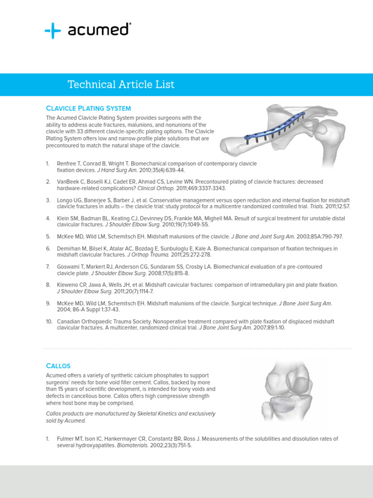 Acumed Technical Article List GEN60 03 A | PDF | Injury | Anatomy