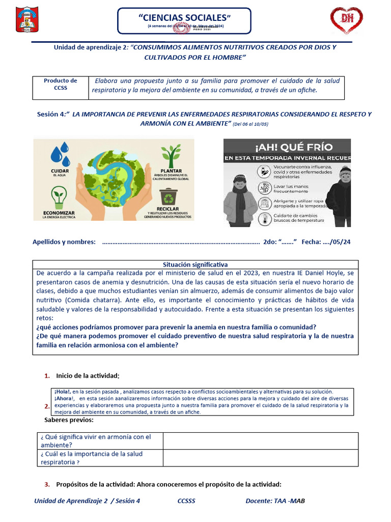 Sesión 4 Ccss 2do 2024 - Daniel Hoyle | PDF | Sustentabilidad | Naturaleza
