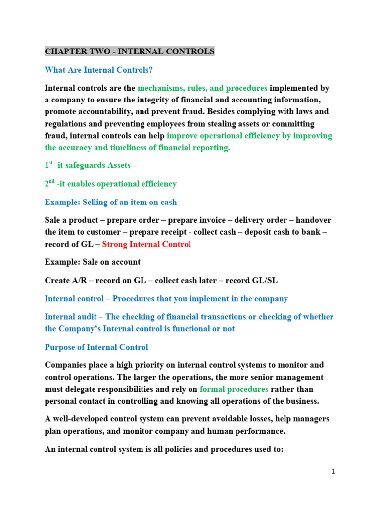CH 2 - Internal Control | PDF | Internal Control | Payroll