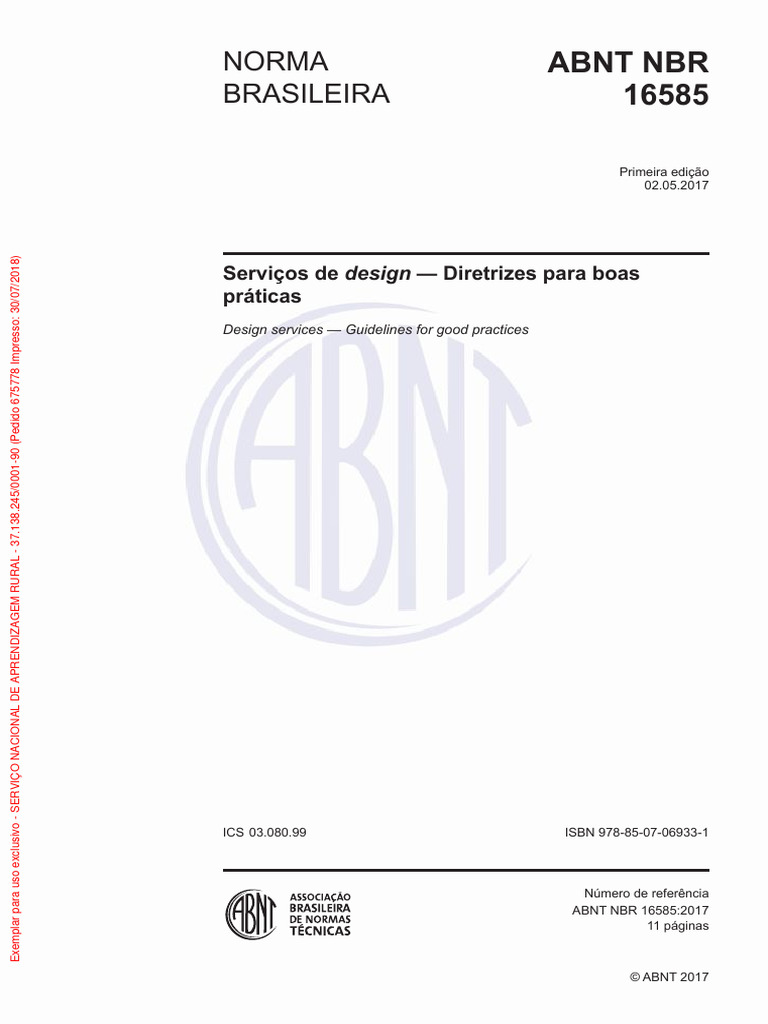 ABNT NBR 16585 | Download grátis PDF | Esboço