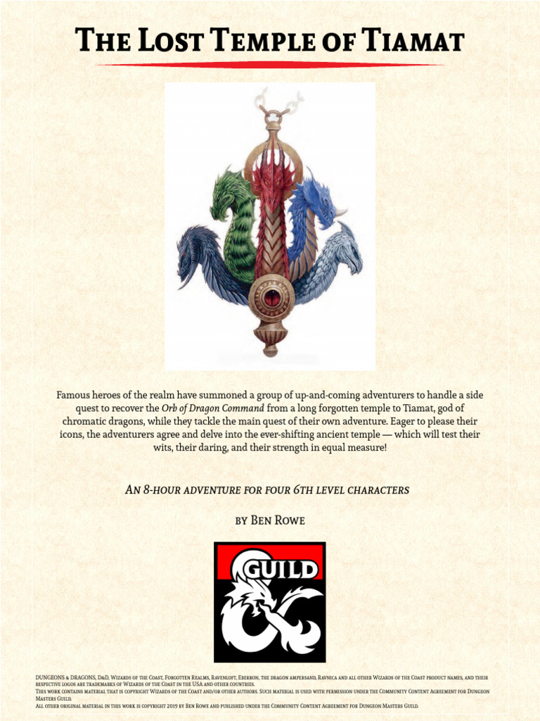 The Lost Temple of Tiamat | PDF | Forgotten Realms | Dungeons & Dragons