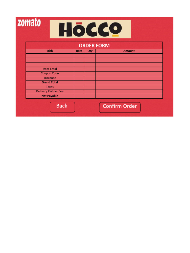 ZOMATO Order Form Final (1) | Download Free PDF | Invoice | Taxes