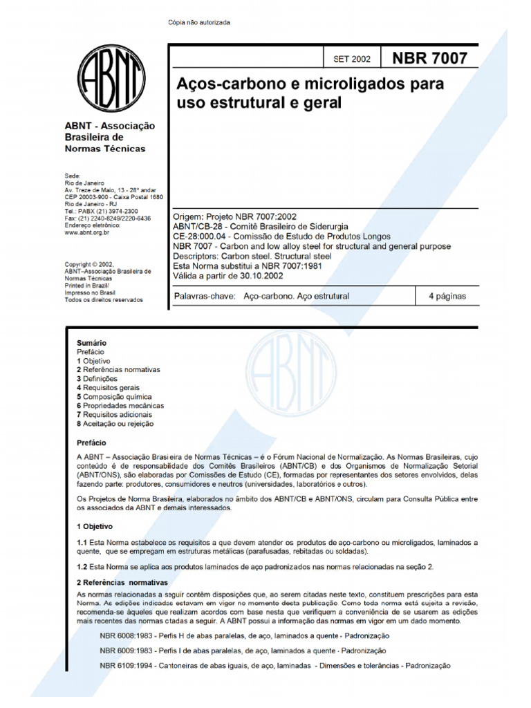 NBR 7007 PDF Free | PDF