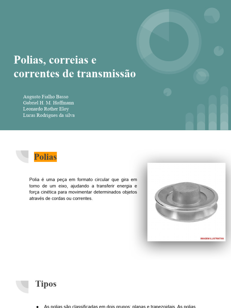 Polias, Correia e Correntes | PDF | Cinto (mecânico) | Engenharia Mecânica