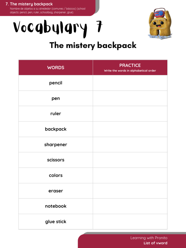 Lesson7 Vocabulary | PDF