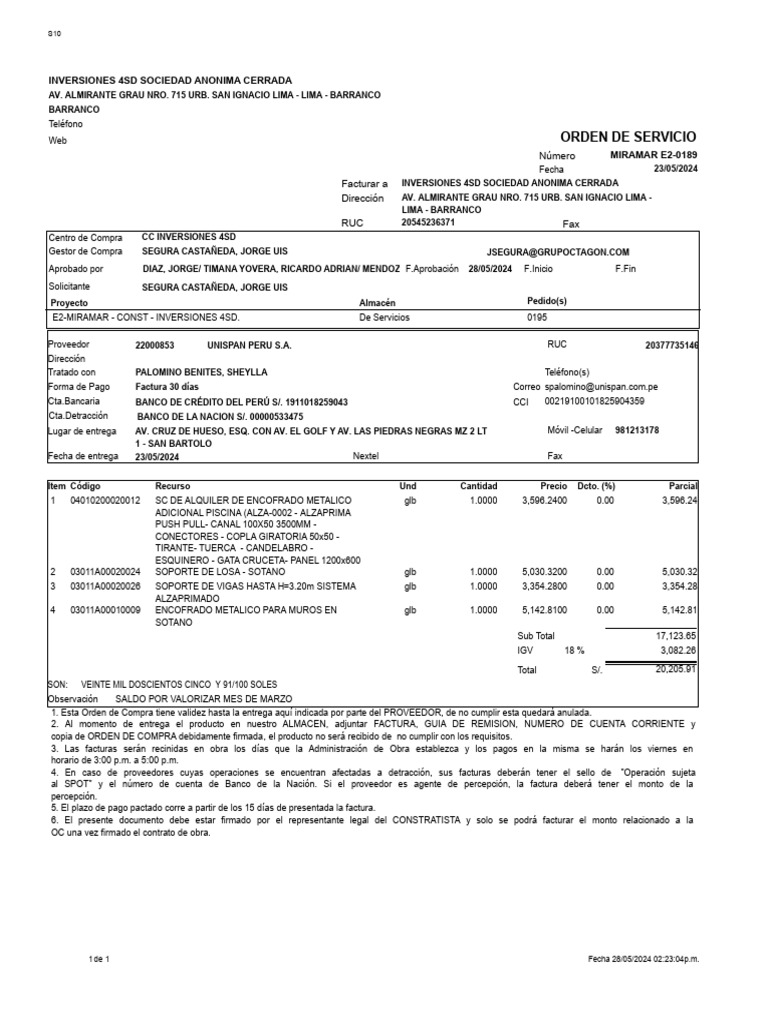 Os E2-0189 Alquiler Unispan | PDF | Bancario | Servicios financieros