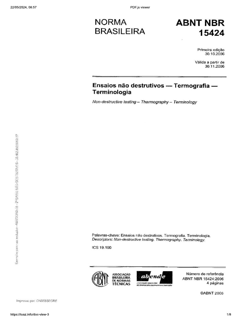NBR 15424 - 2006 | PDF