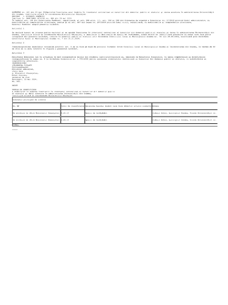 HOTĂRÂRE Nr. 561 Din 23 Mai 2024 | PDF