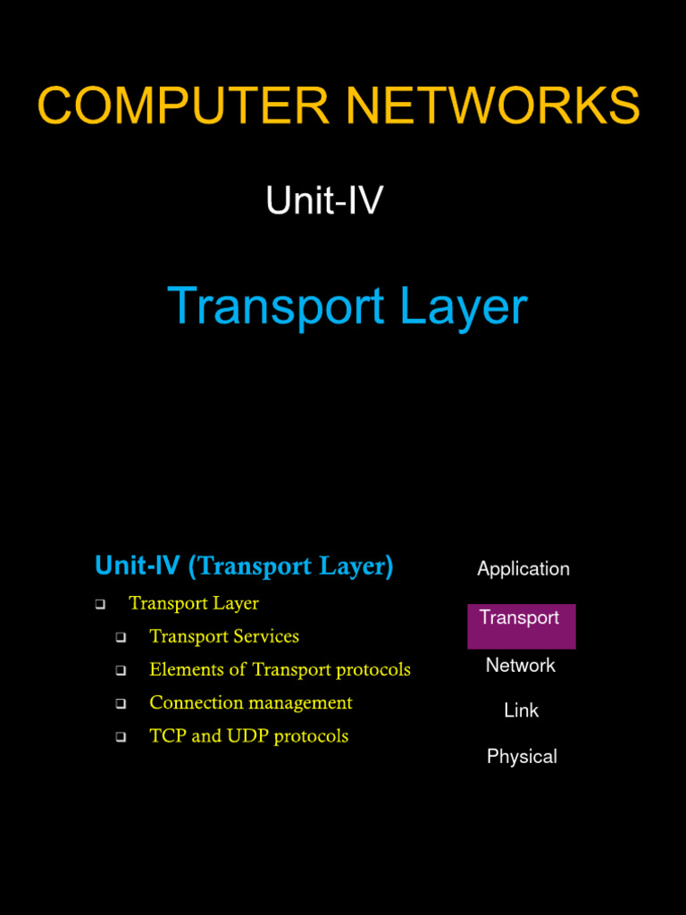 CN Unit IV Transport Layer | Download Free PDF | Network Socket | Port (Computer Networking)