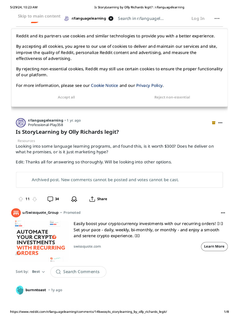 Is StoryLearning by Olly Richards Legit - R - Languagelearning | PDF ...