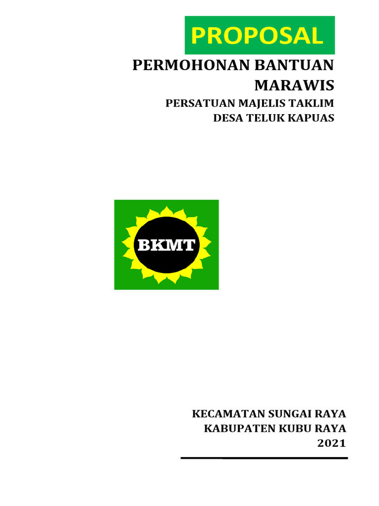 Proposal Kegiatan Permata Permohonan Marawis | PDF