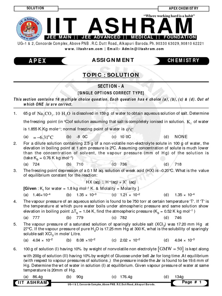 1 SOLUTION Apex - PMD | PDF | Solubility | Ethanol