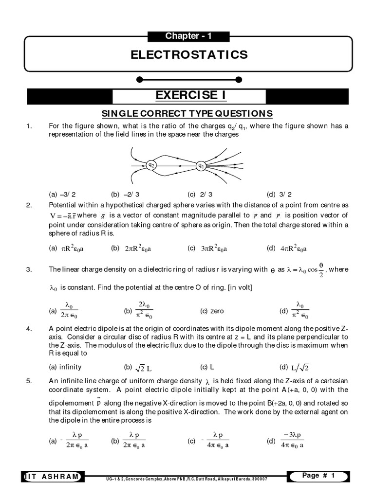 1 Electrostatics | PDF | Electrostatics | Force