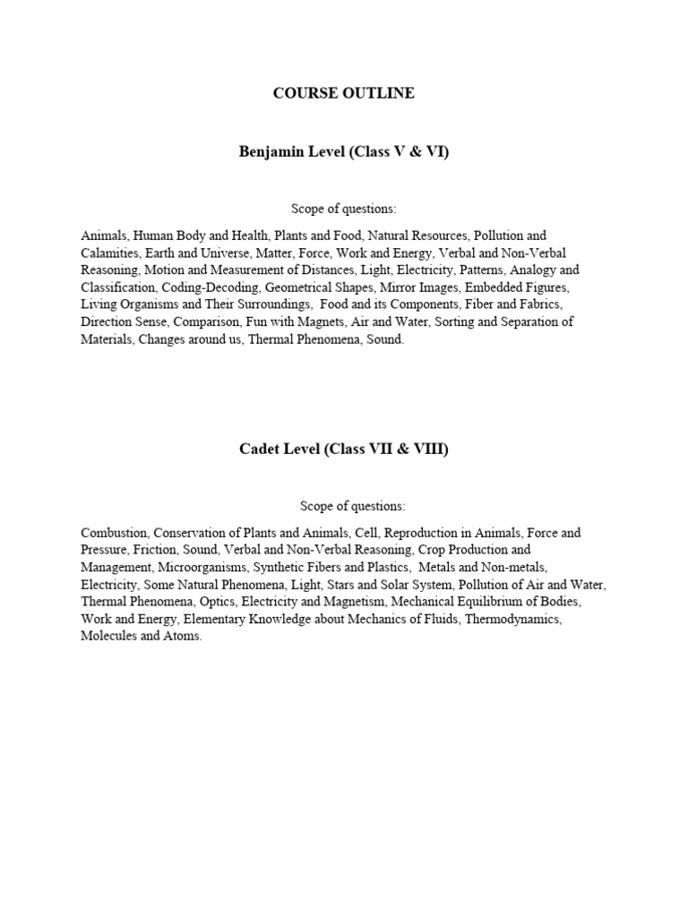 IKSC 2025 Syllabus Overview | PDF