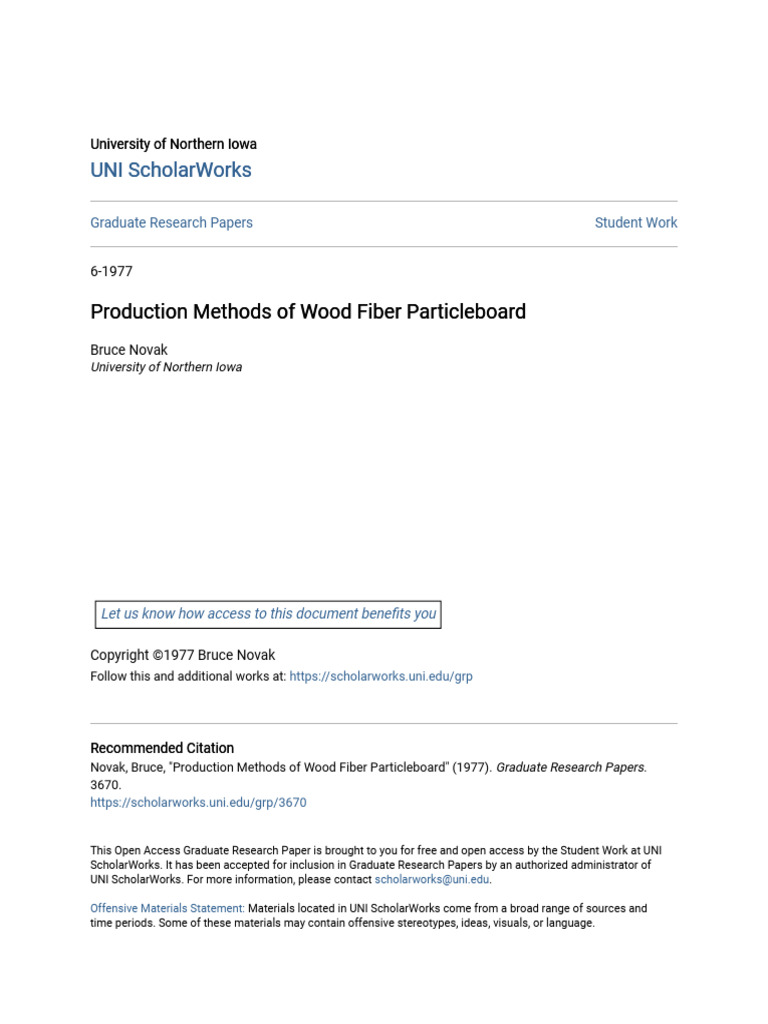 Production Methods of Wood Fiber Particleboard | Download Free PDF ...