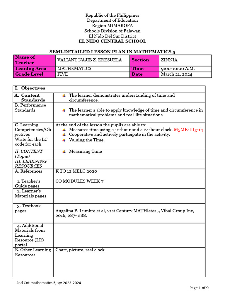 2nd COT MATH SY. 2023-2024 | PDF | Learning | Mathematics