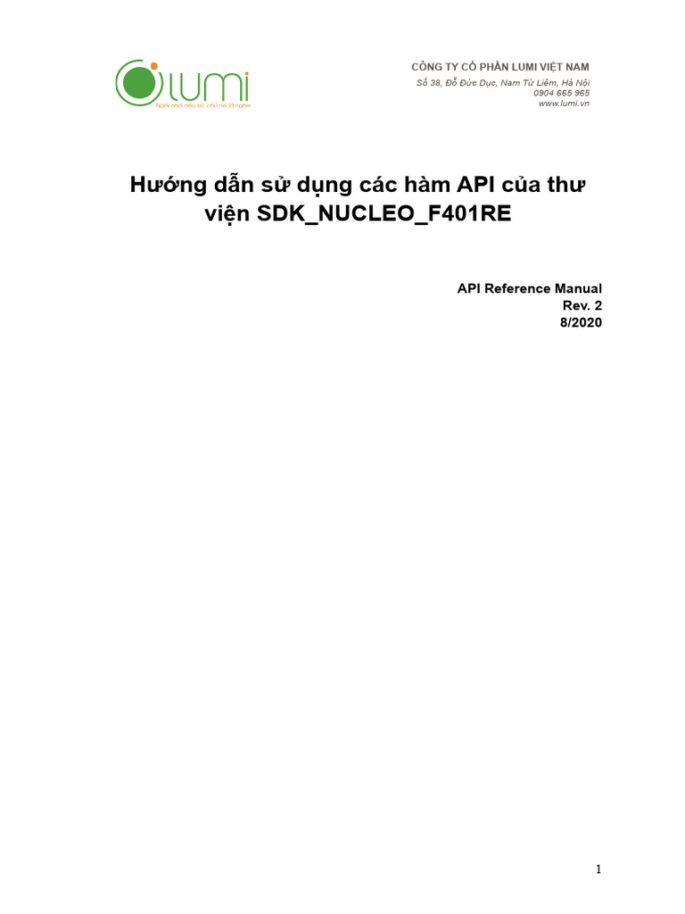 API Reference Manual - SDK - NUCLEO - F401RE | PDF
