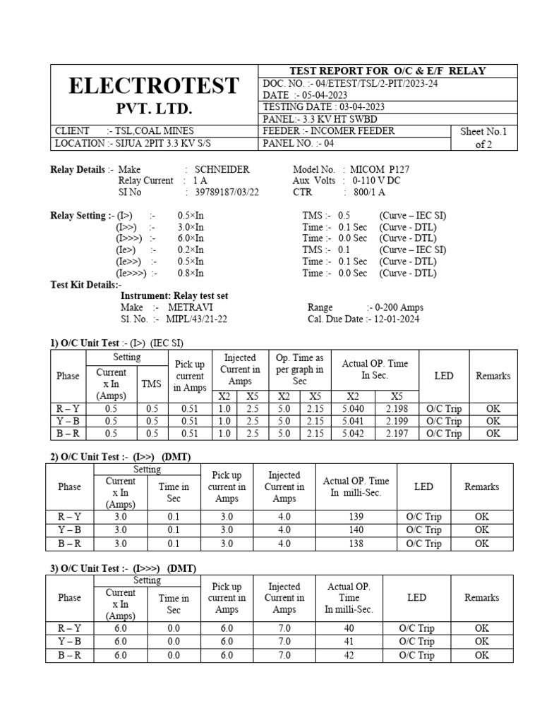 P-4 RELAY | PDF | Quantity | Electrical Engineering