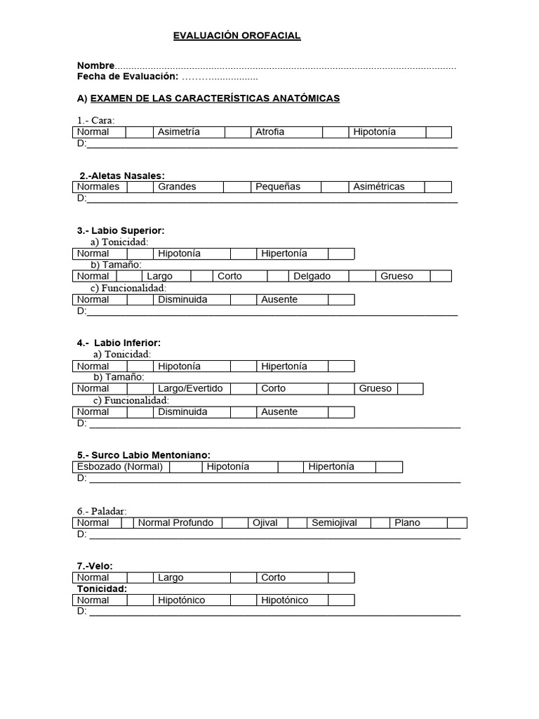 Evaluacion Ofas | PDF | Lengua | Diente
