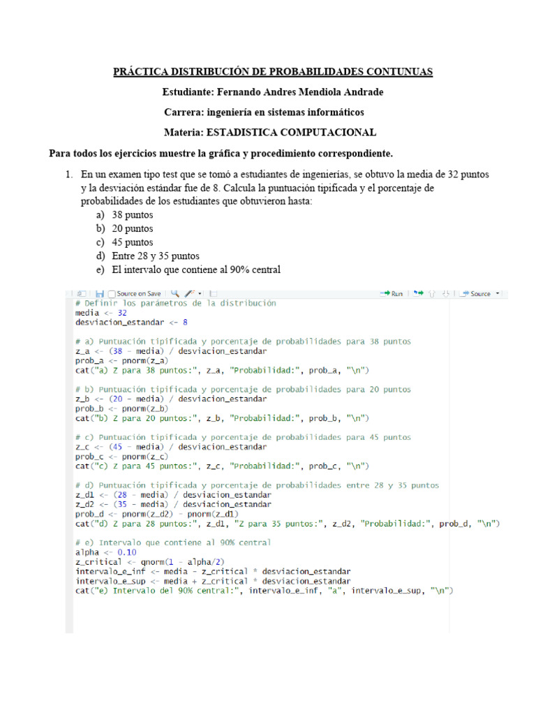 PRÁCTICA PROBABILIDAD CONTINUA | PDF | Intervalo de confianza | Desviación Estándar