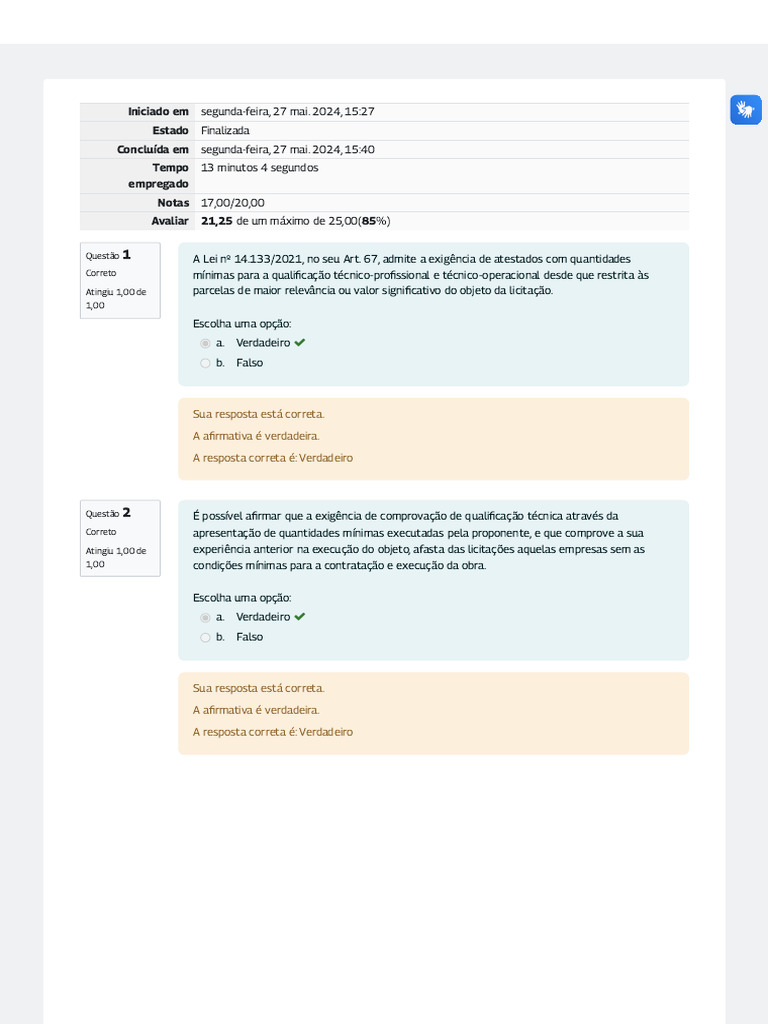 Exercício Avaliativo - Módulo 4 - Revisão Da Tentativa | PDF