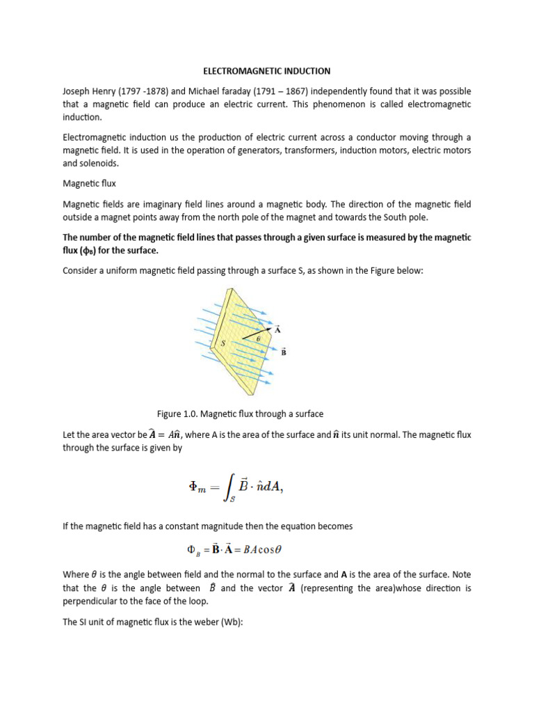 PHY 102 Note C | PDF | Electromagnetic Induction | Magnetic Field