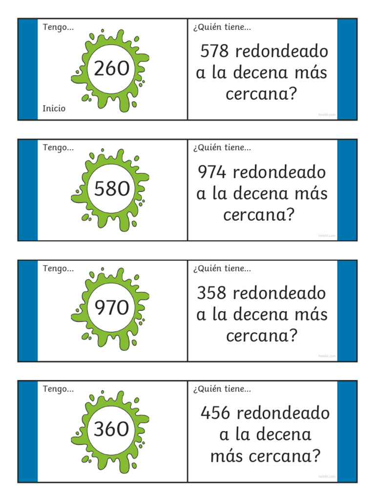 Es n 1686655138 Tarjetas de Emparejar Redondear a La Decena Mas Cercana ...