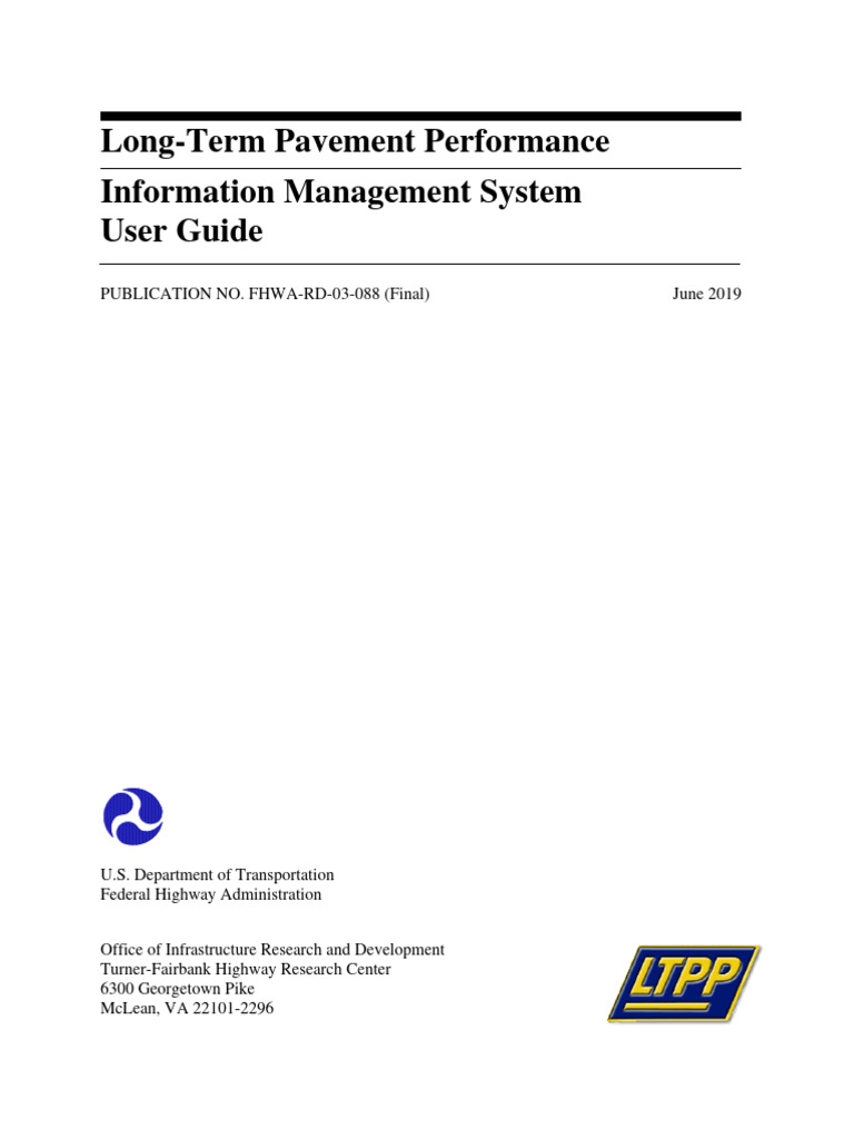 LTPP Ims User Guide 2019 v8 | PDF | Litre | Road Surface
