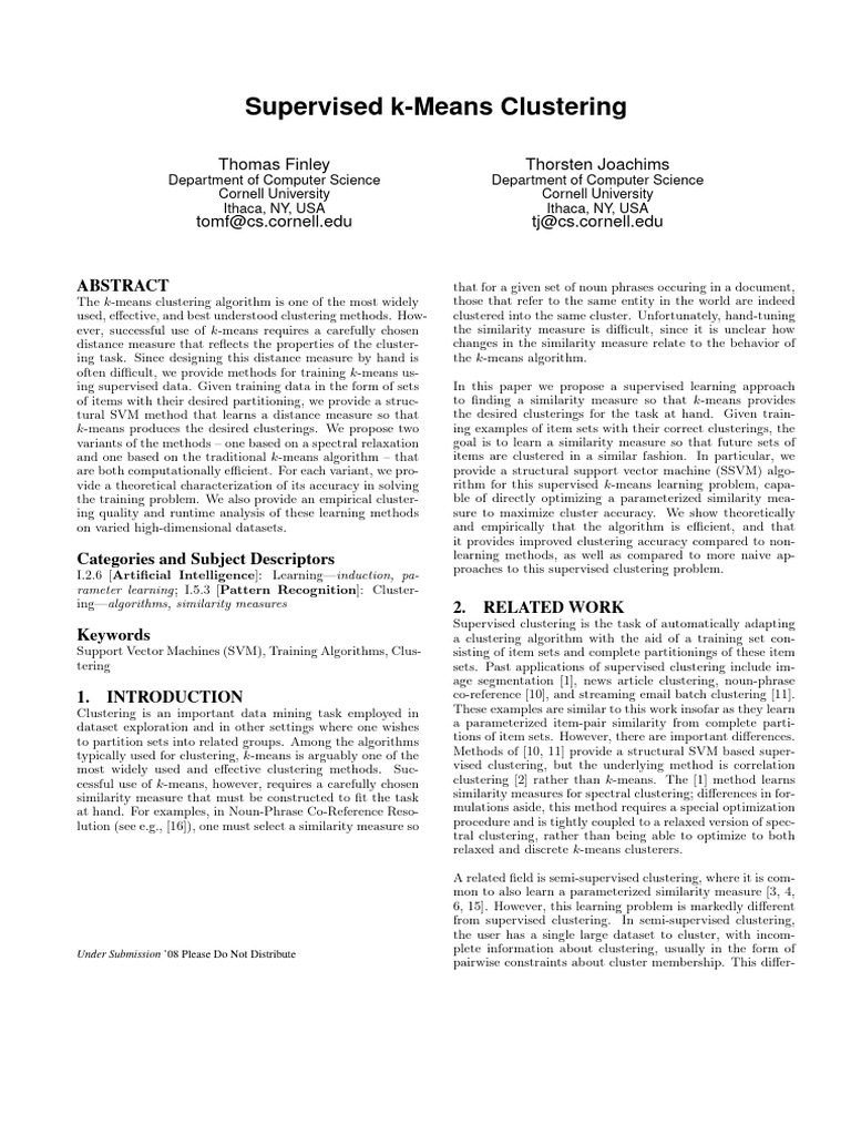 Supervised Kmeans-08 | Download Free PDF | Cluster Analysis | Support Vector Machine