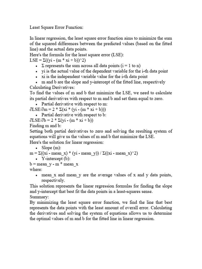 Least Square | Download Free PDF | Least Squares | Errors And Residuals