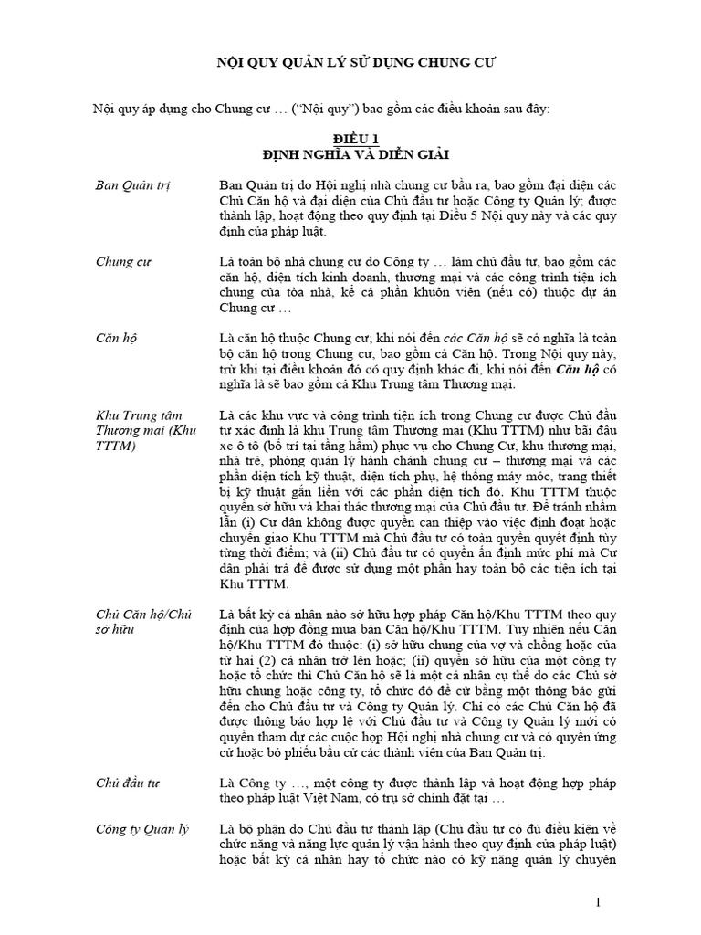 N I Quy Chung Cư | PDF