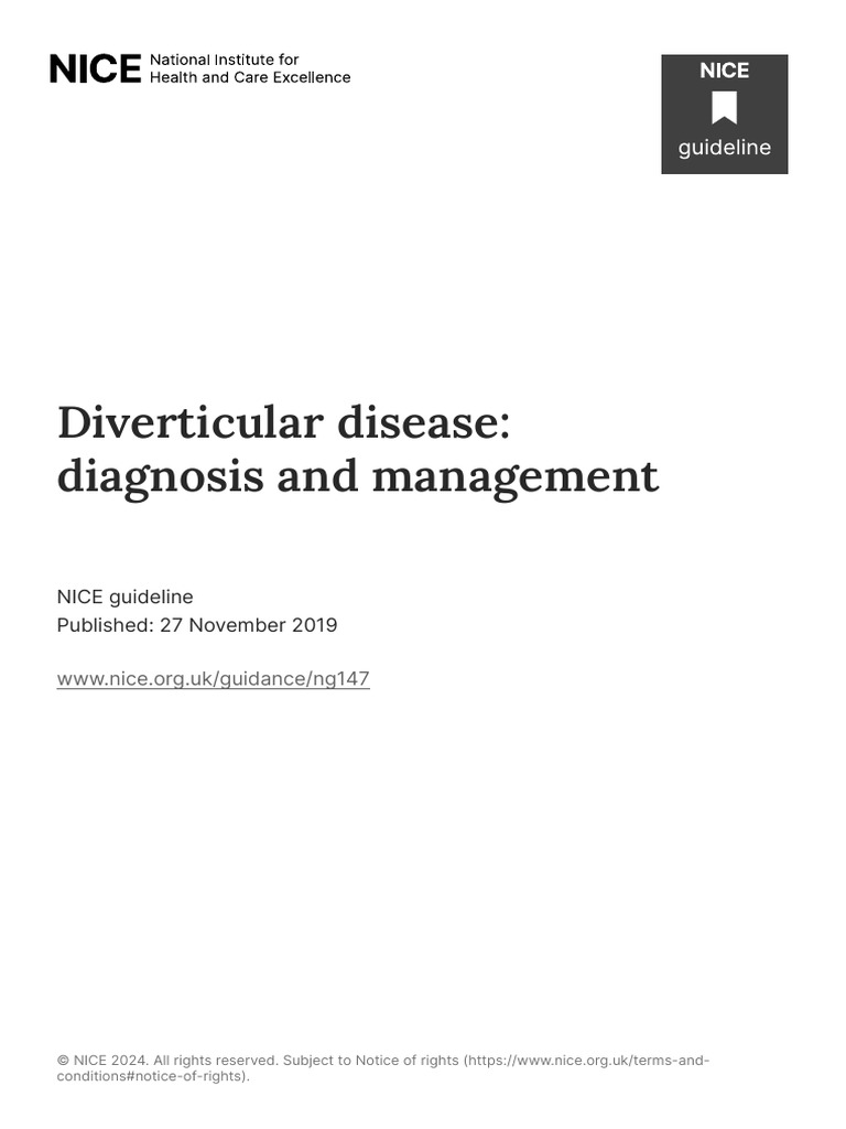 Diverticular Disease Diagnosis and Management PDF 66141784856005 NICE | PDF | Constipation ...