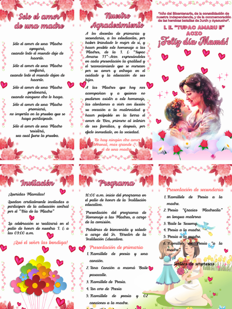 Tríptico Día de La Madre 2024 | PDF