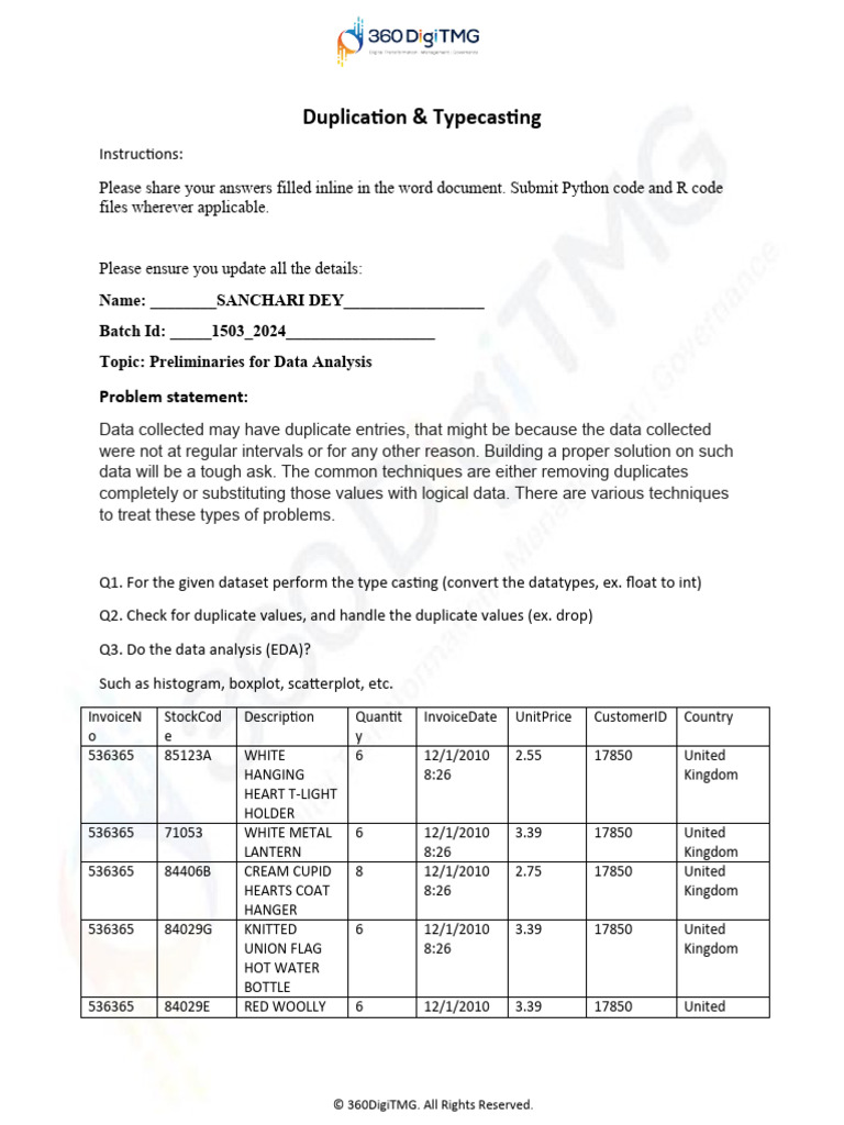 Duplication - Typecasting-Problem Statement Answer | PDF | Computer ...