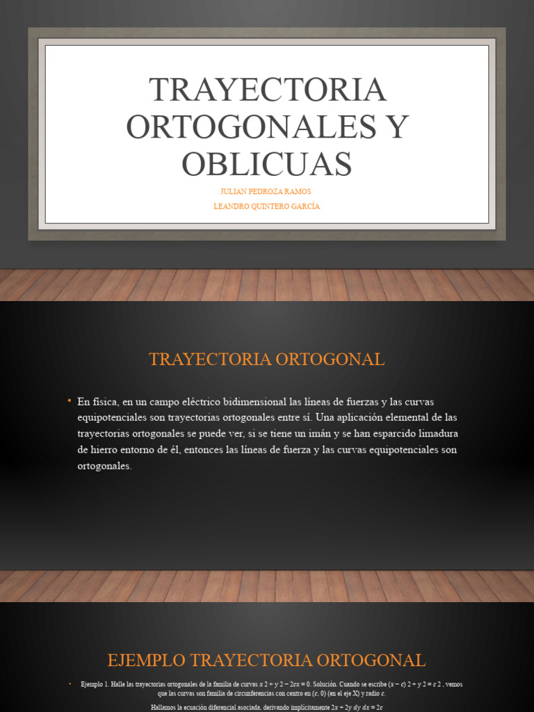 Trayectorias Ortogonales y Oblicuas | PDF | Ecuaciones | Geometría