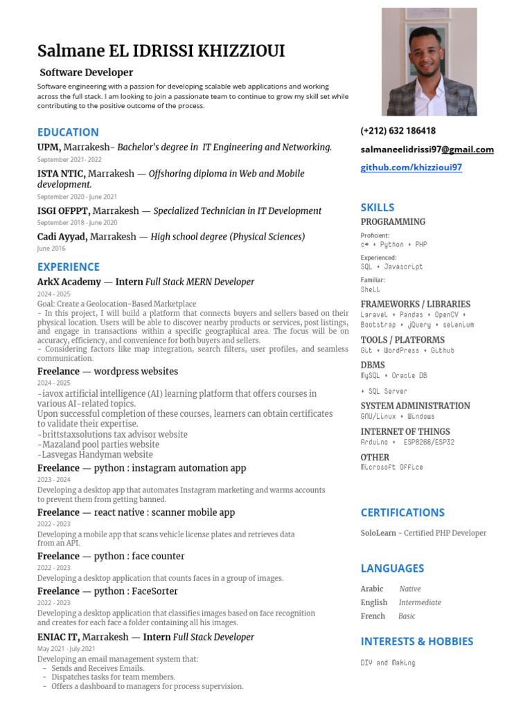 SalmaneResume W | PDF | Application Software | Web Application