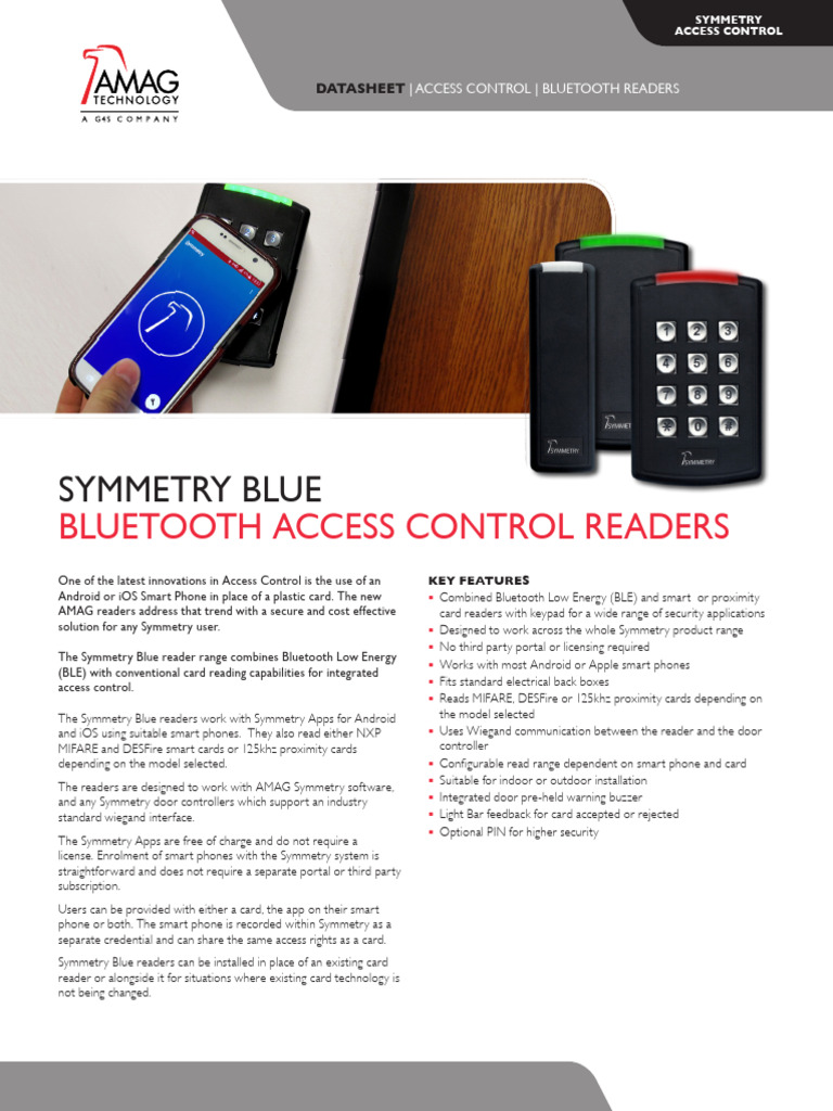AMAG Symmetry Blue Datasheet 17AUG16 | PDF | Access Control | Smartphone