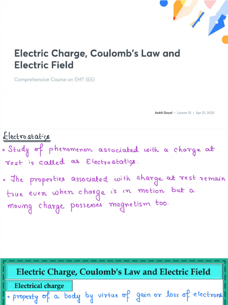 11 @RittchHub Electric Charge Coulombs Law and Electric Field | PDF