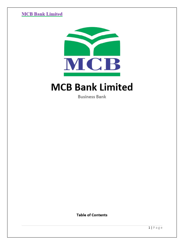 MCB Bank: Corporate Overview | PDF | Internal Control | Audit