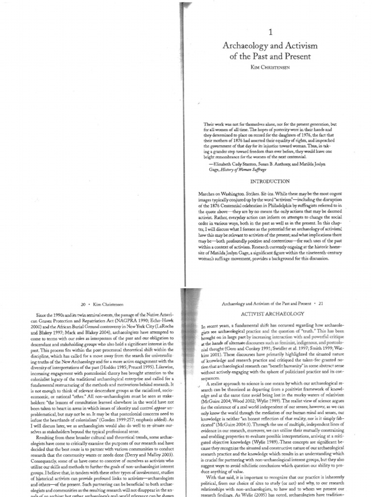 37.christensen 2010 Archaeology and Activism of Past and Present ...