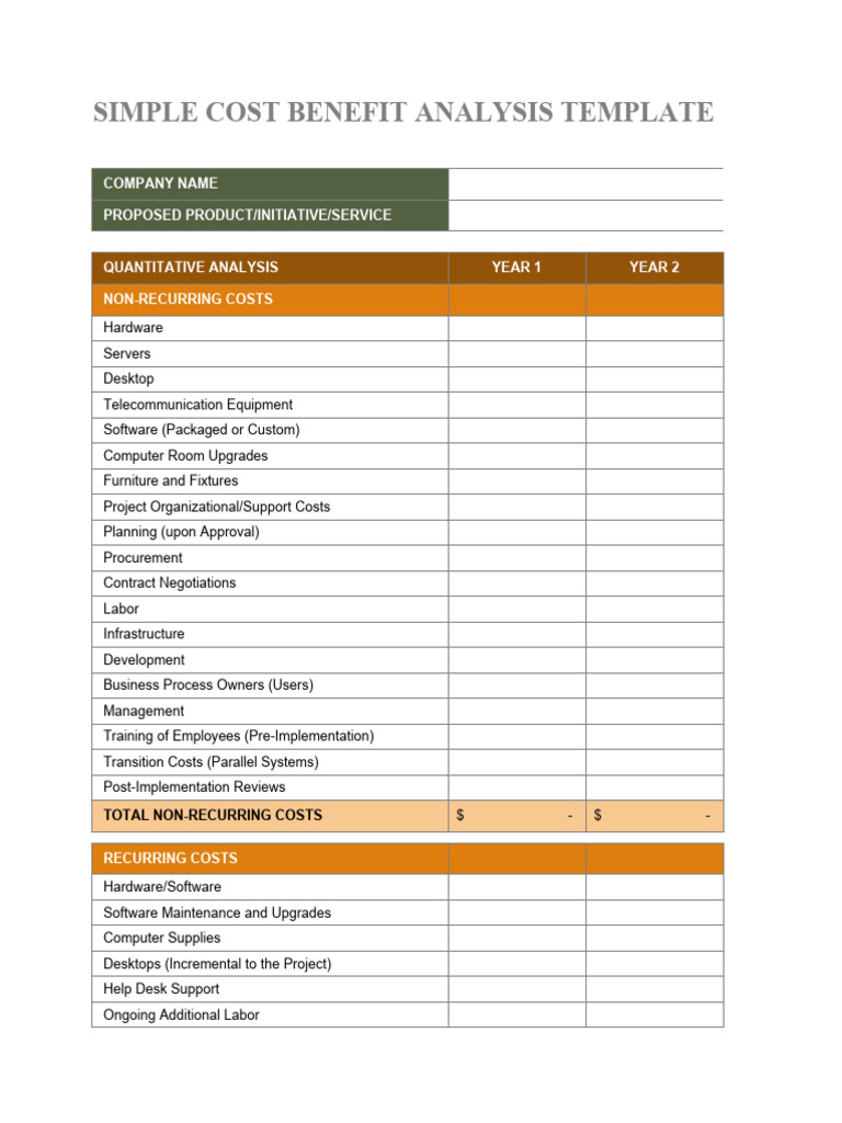 IC Simple Cost Benefit Analysis Template 8746 | PDF | Computer Hardware ...