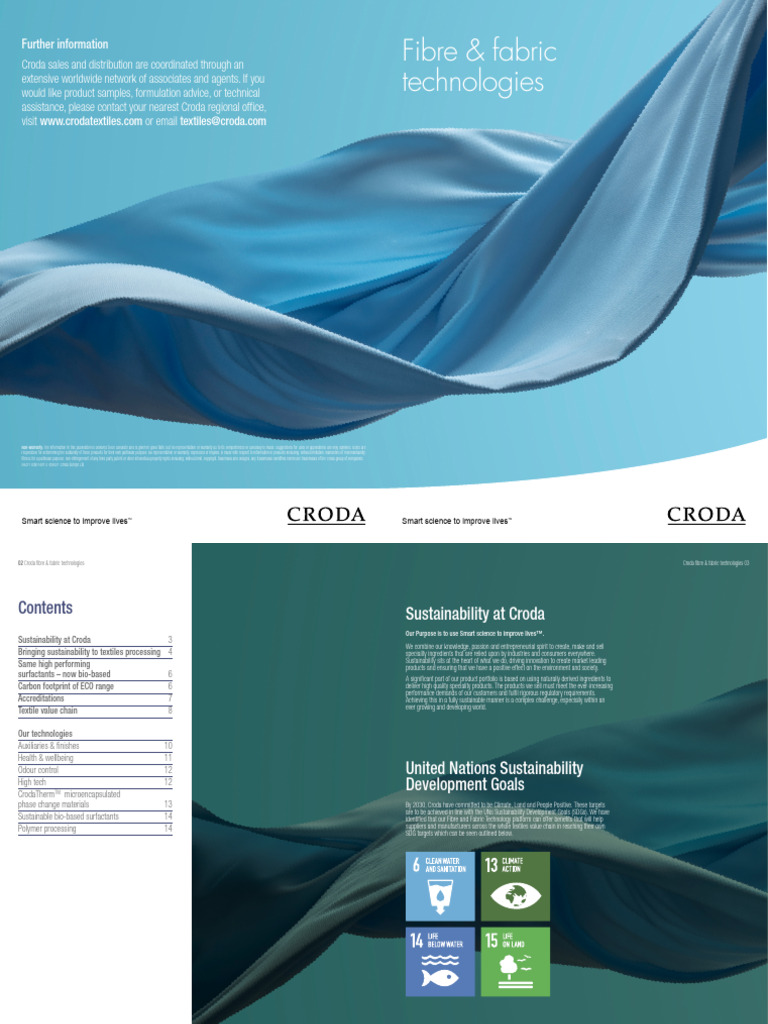 Croda Fibre and Fabric Technologies | PDF | Dyeing | Textiles