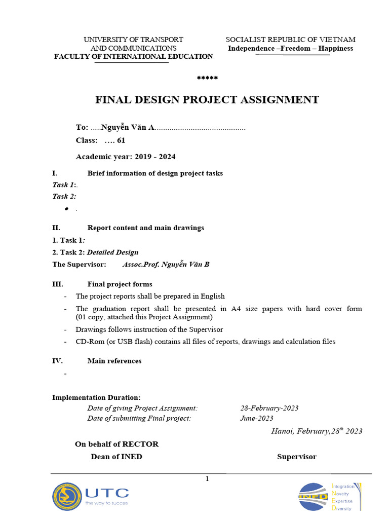 Final Design Project Assignment Guide | PDF | Science & Mathematics ...