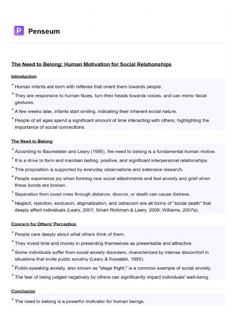 The Need to Belong_ Human | PDF