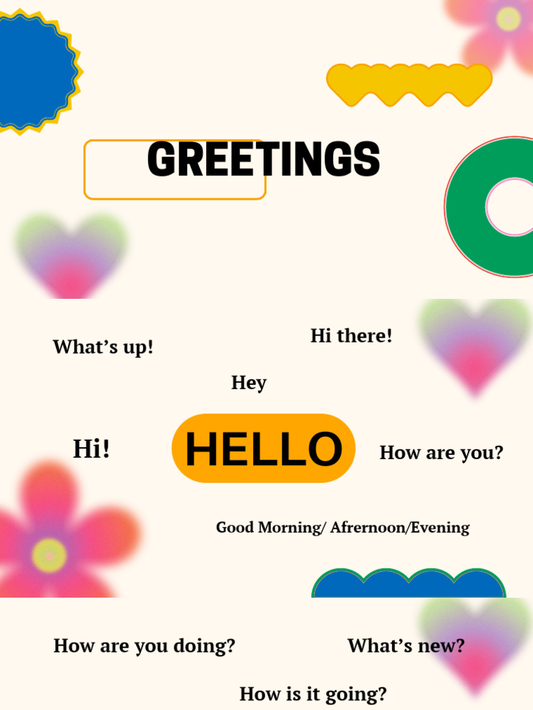Common Greetings and Farewells Guide | PDF