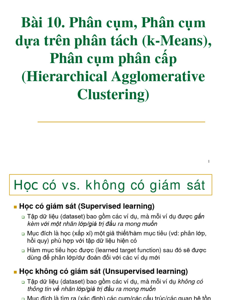 Bài 10. Phân Cụm, Phân Cụm Dựa Trên Phân Tách (K-Means), Phân Cụm Phân Cấp (Hierarchical ...