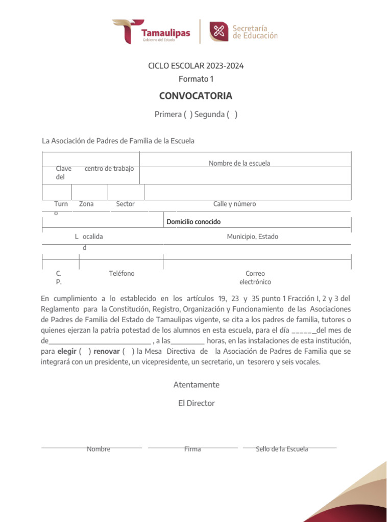 2-Formato-Convocatoria-Apf - 2023-2024 MODIFICADO | PDF