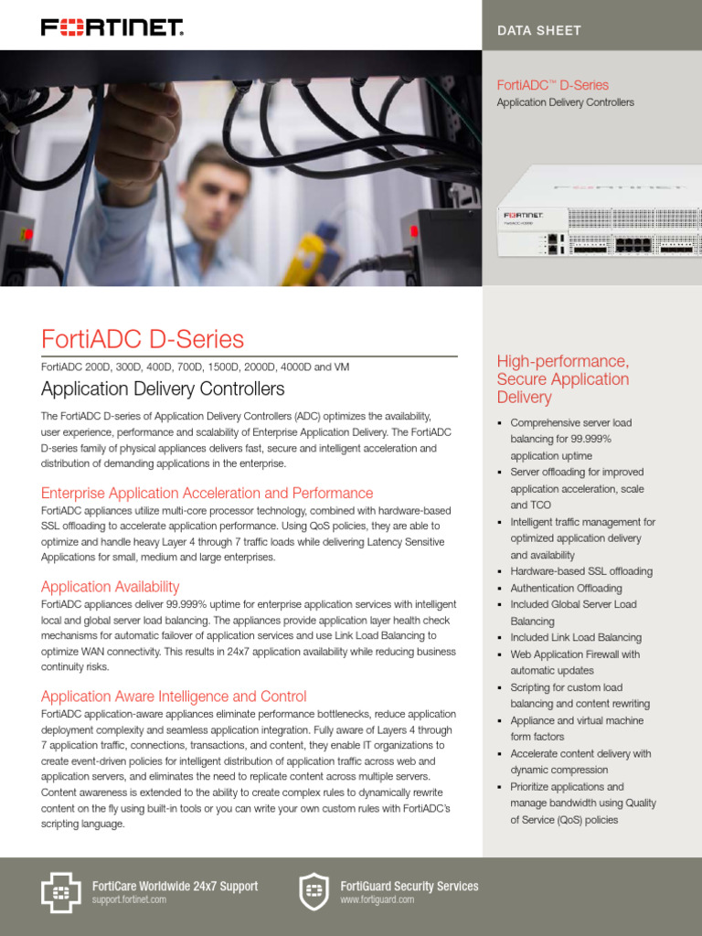 FortiADC 4000D | PDF | Load Balancing (Computing) | World Wide Web